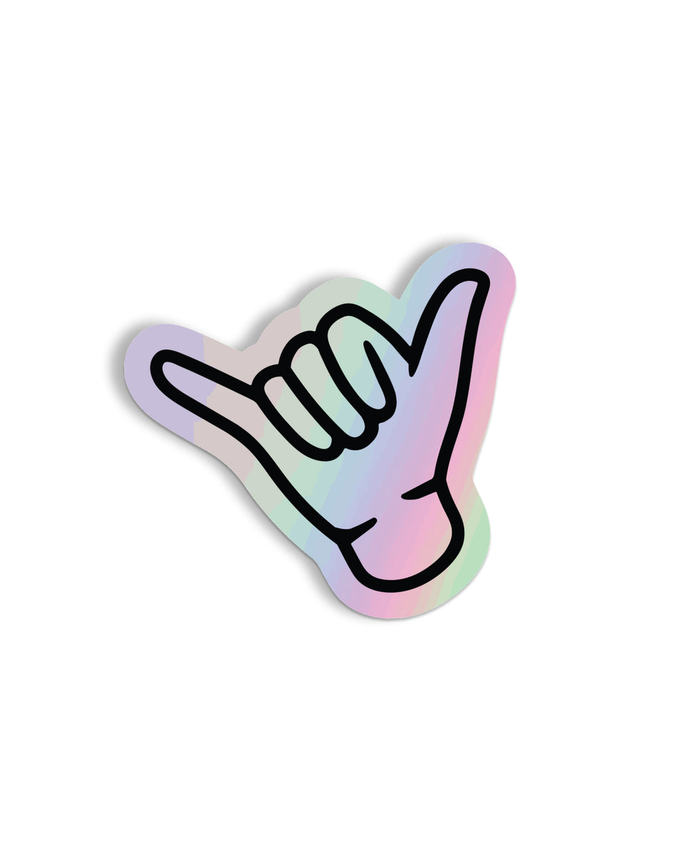 Shaka Hand Sticker - Holographic – Mahalo My Dude