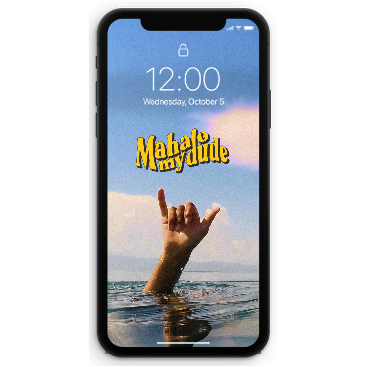 Mahalo My Dude Ocean Shaka iPhone Wallpaper (DIGITAL DOWNLOAD)